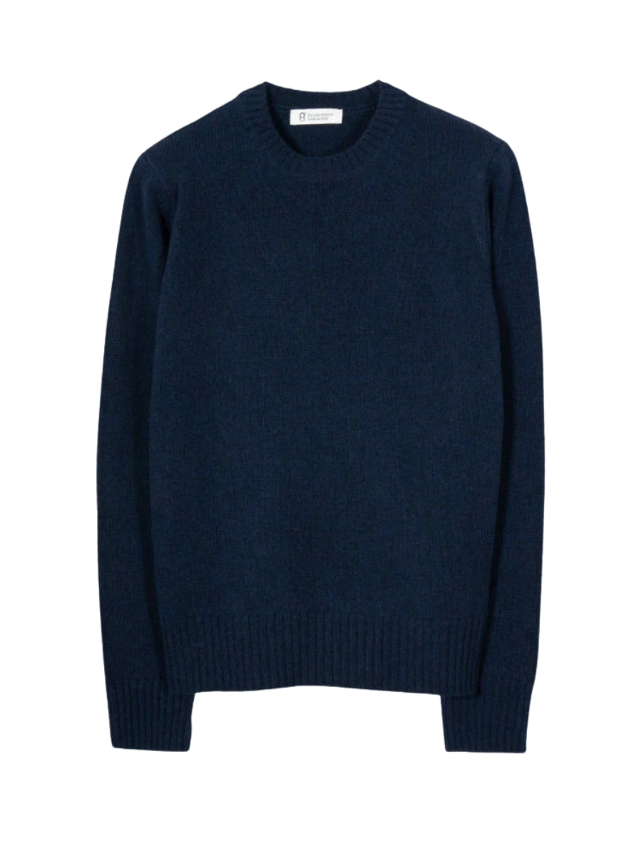 Rifò Laura Sweater – mørkeblå uldtrøje med rund hals – Langsamt